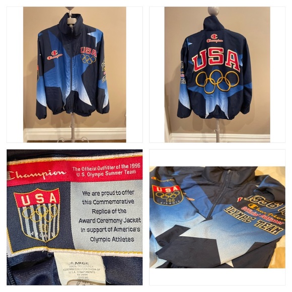 Vintage | Jackets & Coats | Vintage 996 Usa Champion Olympic Team ...